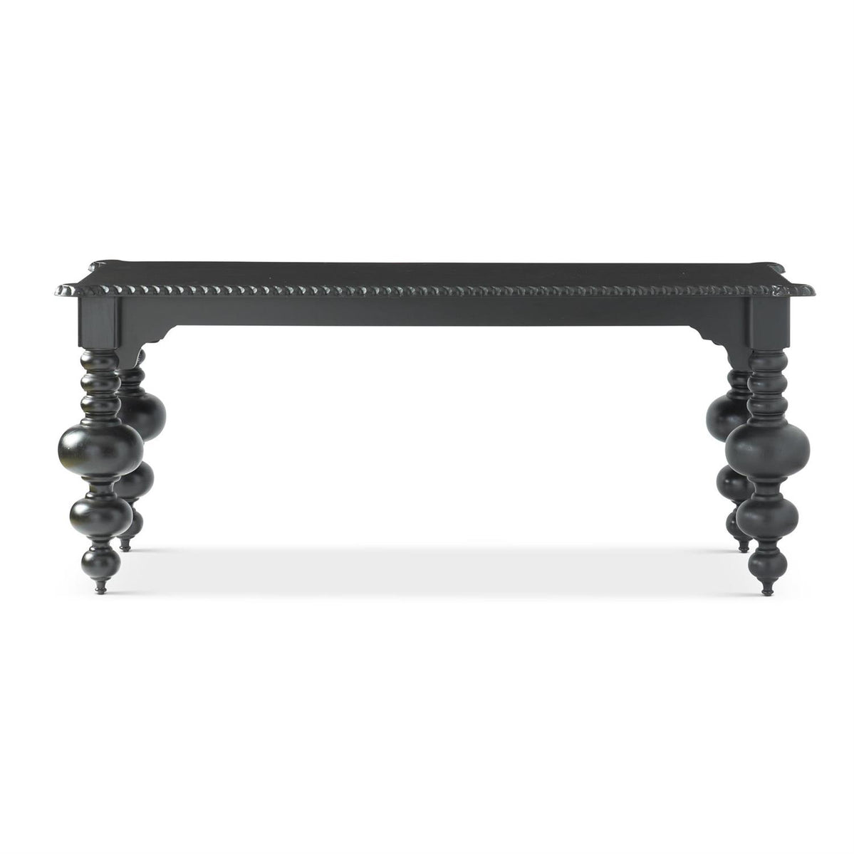 72 Inch Black Acacia Wood Turned Leg Console Table***Pick Up Only ...