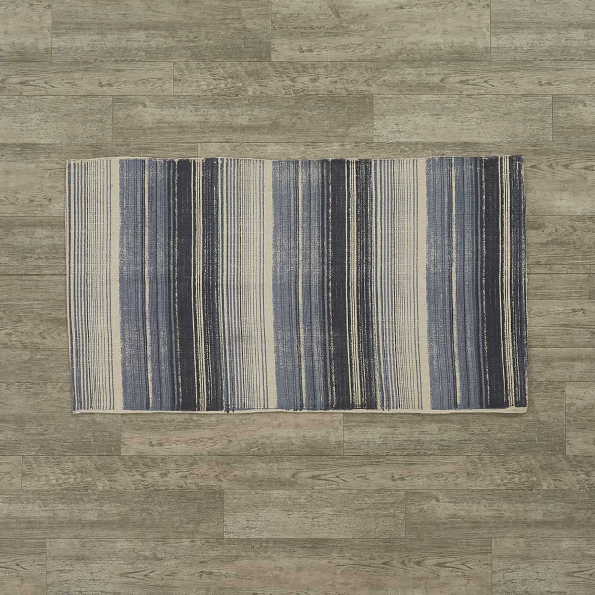 Paintbrush Blue Stripe Rug 4'x6' – Montana Rustic Accents