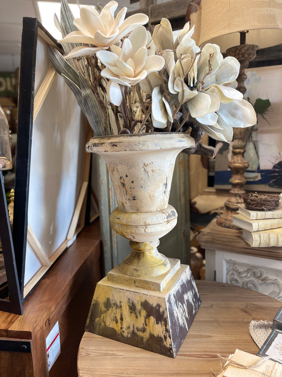 26" Embossed Rustic Metal Urn – Montana Rustic Accents