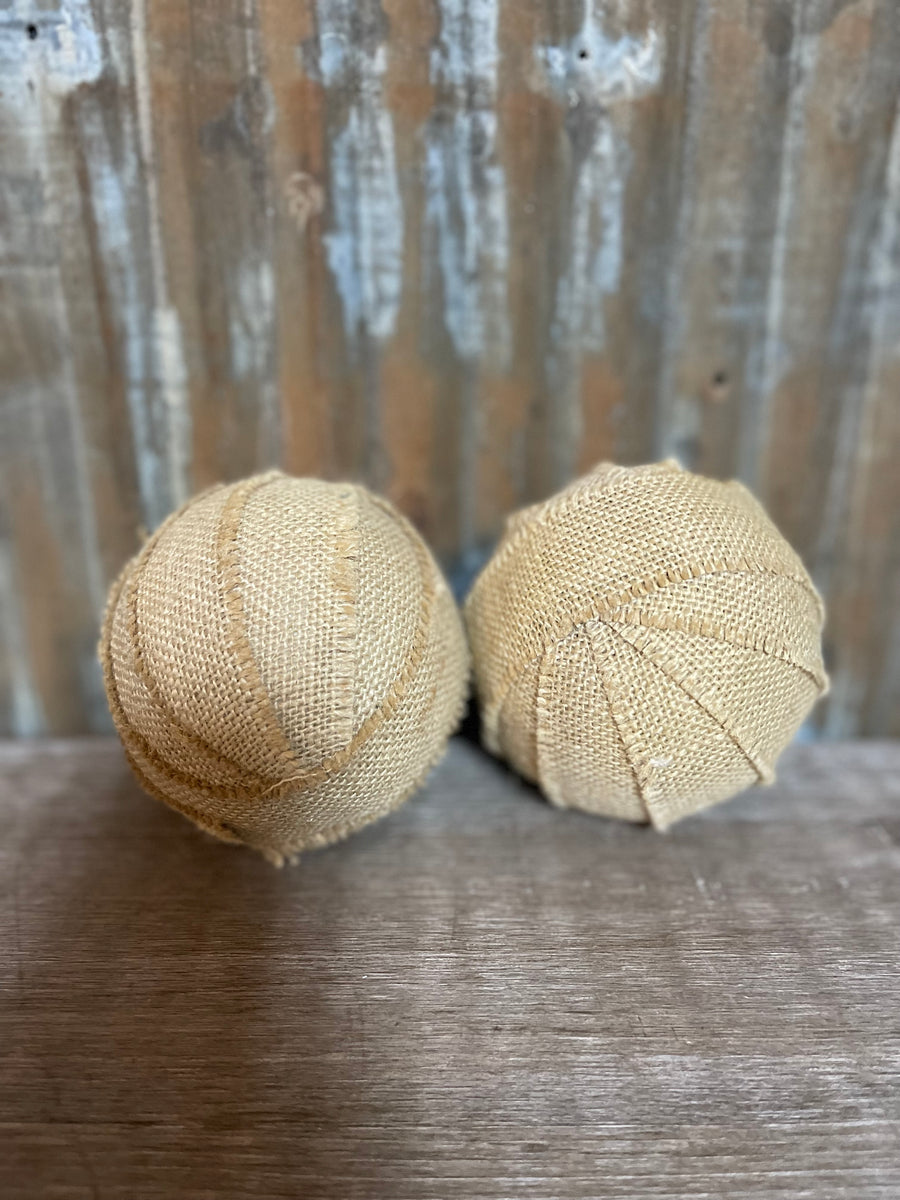 Burlap Wrapped Sphere – Montana Rustic Accents