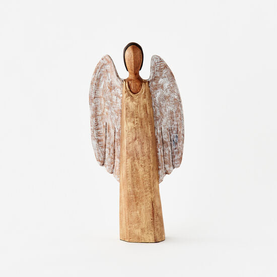 Rustic Gold Angel, Mango Wood, 18" – Montana Rustic Accents