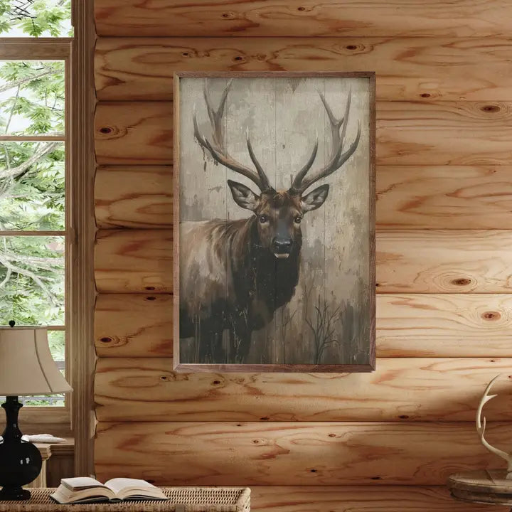 Rustic Elk Portrait – Montana Rustic Accents