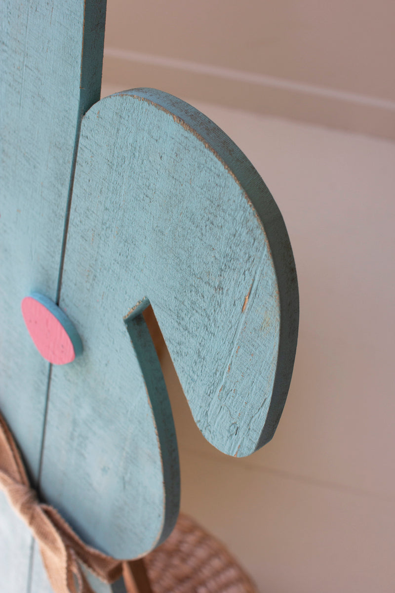 Pink and Blue Painted Wood Easter Rabbits – Montana Rustic Accents