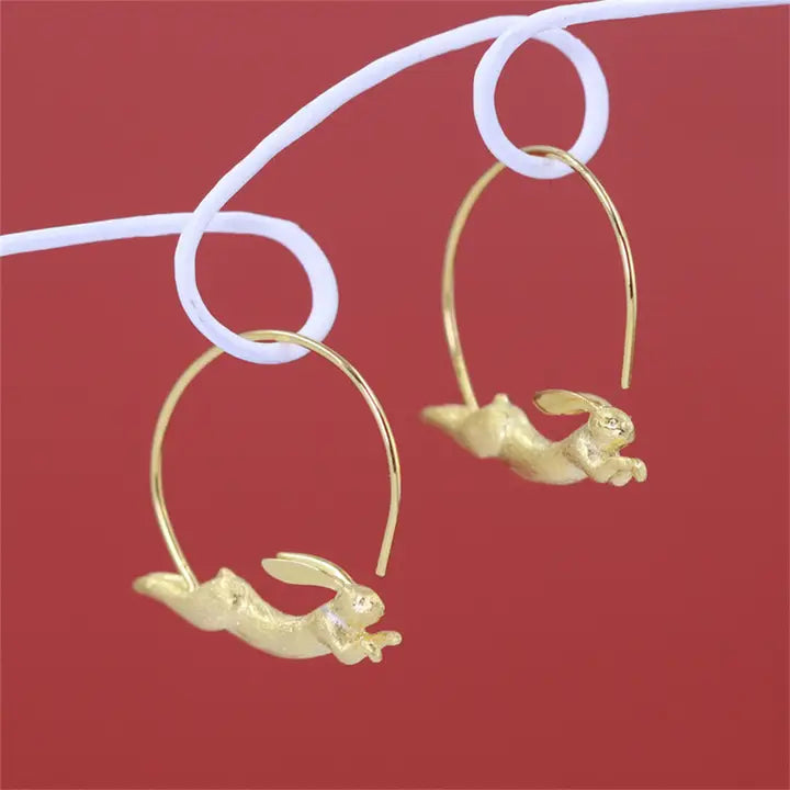 Gold Rabbit Hoop Earrings – Montana Rustic Accents