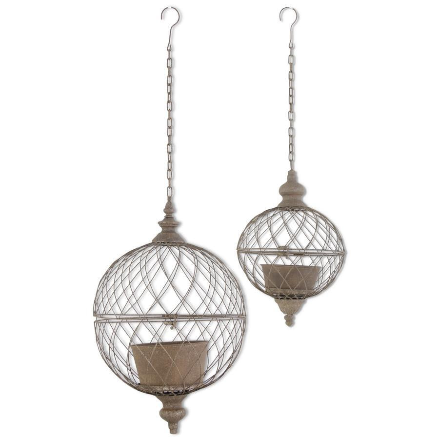 Wire Hanging Cage W/ Pot- Small – Montana Rustic Accents