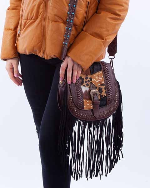 Scully Patchwork Hide Shoulder Bag!!- DROP SHIP – Montana Rustic Accents