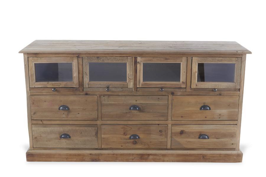 BROWN WOOD SIDEBOARD W/6 DRAWERS 4 BIN – Montana Rustic Accents